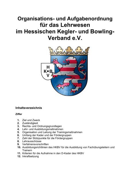 für das Lehrwesen im Hessischen Kegler- und Bowling ... - HKBV