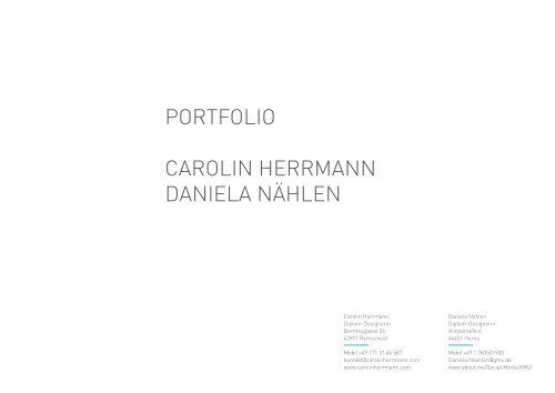 PORTFOLIO CAROLIN HERRMANN DANIELA NÄHLEN