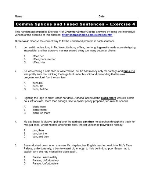 Handout - Grammar Bytes!