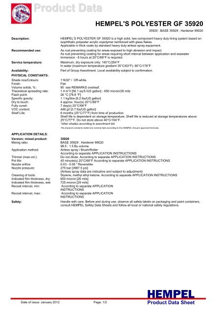 Product Data Sheet - Hempel
