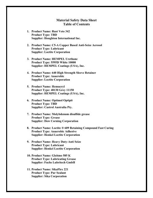 Msds Binder Table Of Contents Template - Infoupdate.org Msds Binder Table Of Contents Template - Infoupdate.org