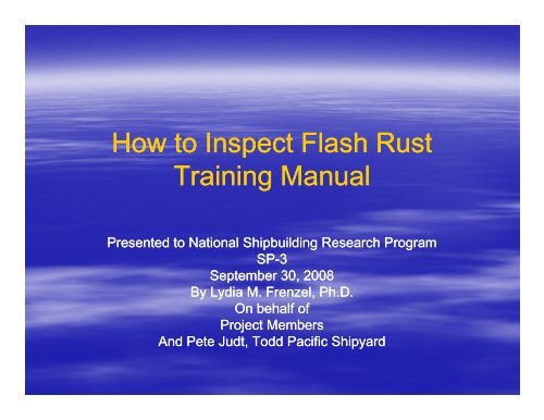How to Inspect Flash Rust Frenzel presentation - NSRP