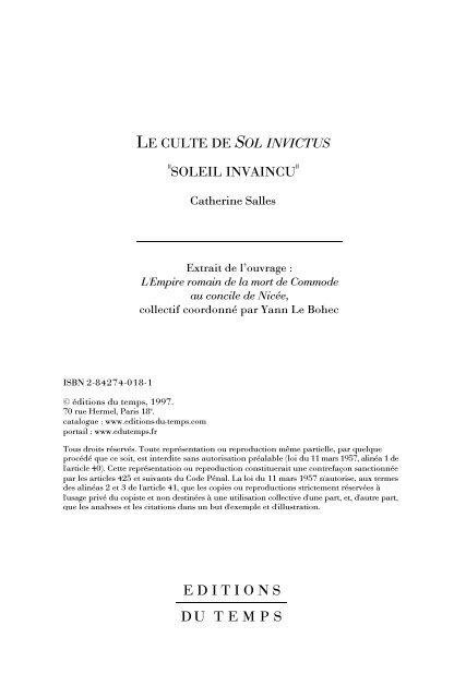 Le culte de Sol Invictus - LAM - Mithra