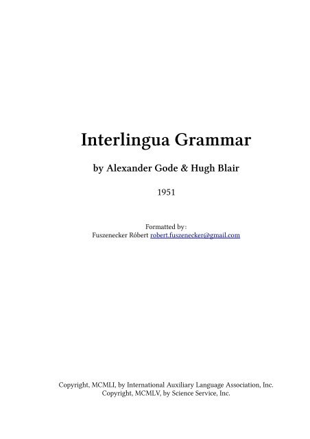 Interlingua Grammar - HG8LHS