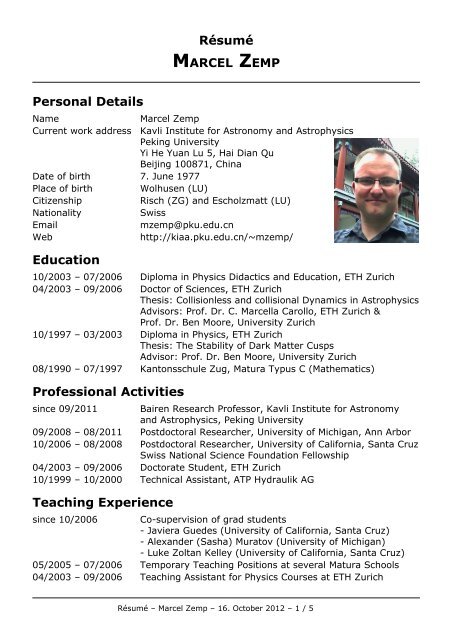 Résumé - Marcel Zemp - KIAA