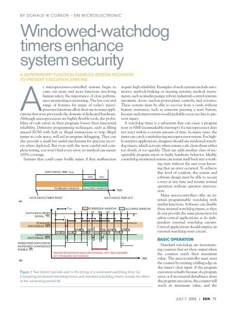 Windowed-watchdog timers enhance system ... - EM Microelectronic