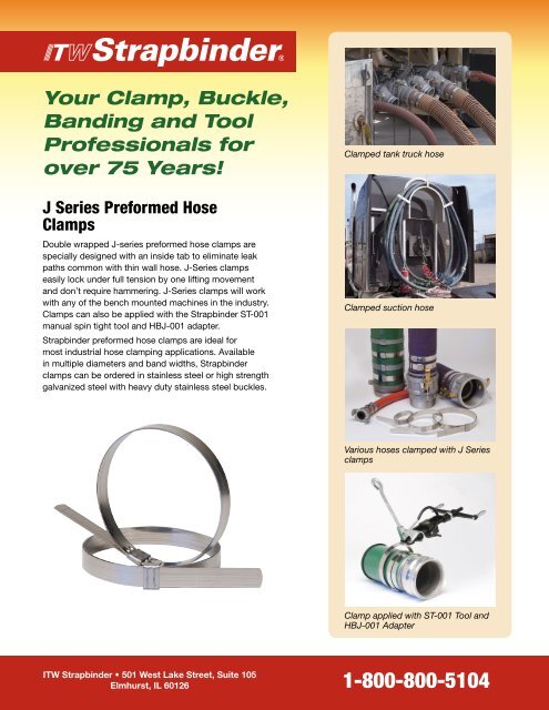 ITW Strapbinder J Series Preformed Hose Clamps PDF - Signode