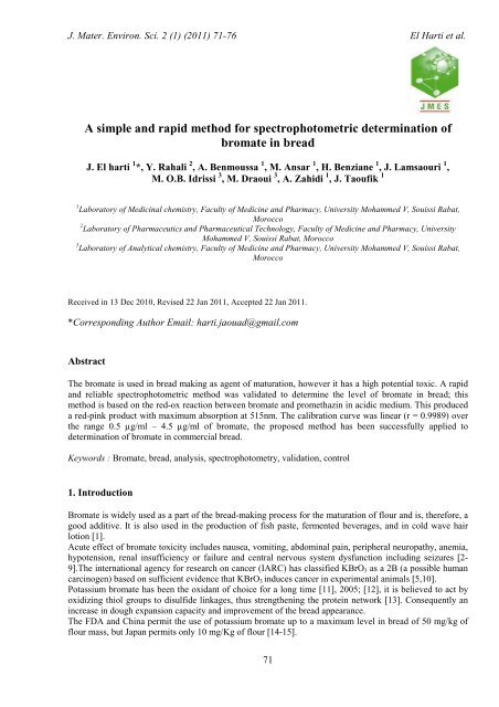 A Simple And Rapid Method For Spectrophotometric Determination Of