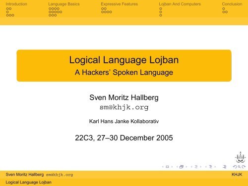 Logical Language Lojban - A Hackers' Spoken Language