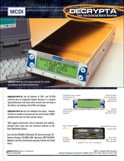 Decrypta Specs - Mcdi