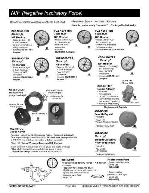 NIF (Negative Inspiratory Force) - Mercury Medical