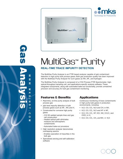 MultiGas Purity FTIR Gas Analyzer - MKS Instruments, Inc.