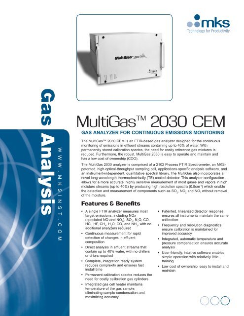 MultiGas™ CEM data sheet - MKS Instruments, Inc.