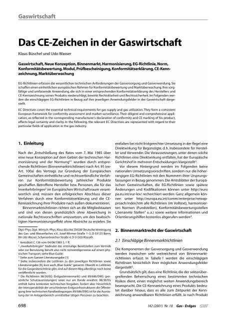 Das CE-Zeichen in der Gaswirtschaft - DVGW CERT GmbH