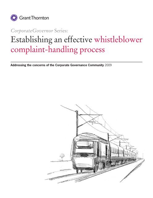 Establishing an effective whistleblower complaint-handling process