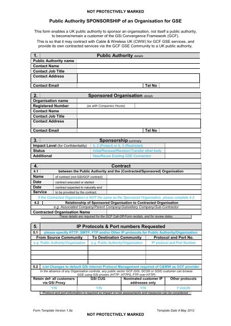GSE Sponsorship Form Template - Government Procurement Service