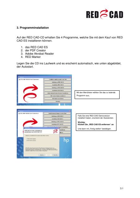 3. Programminstallation A