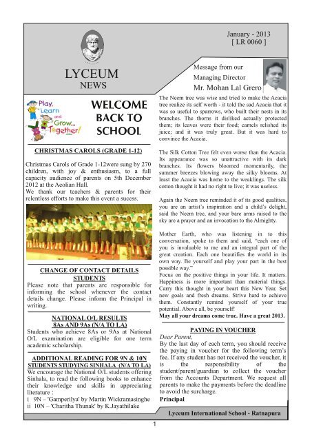 Newsletter - Lyceum International School