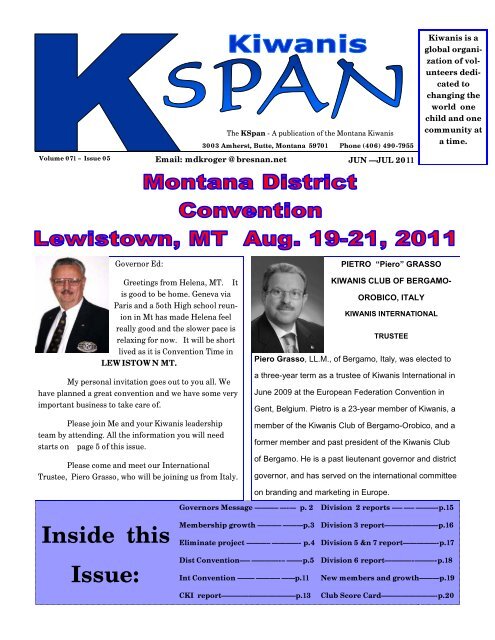 KSpan June-July 2011 - Montana District and the Kiwanis ...