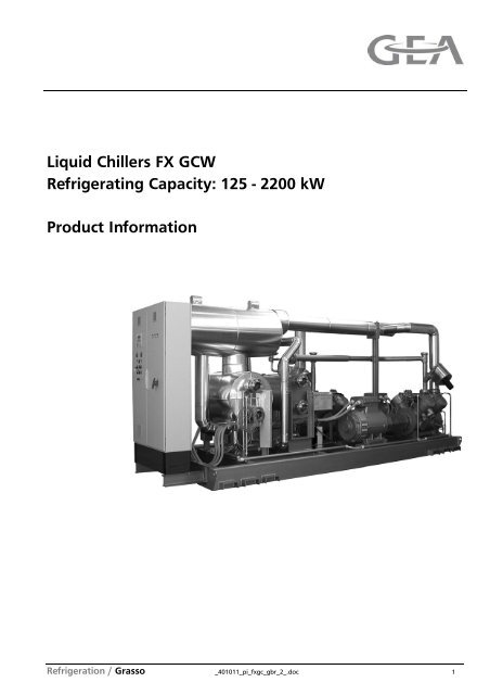 Liquid Chillers FX GCW - GEA Refrigeration Technologies
