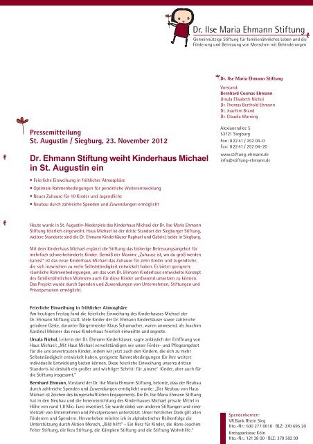 Dr. Ilse Maria Ehmann Stiftung