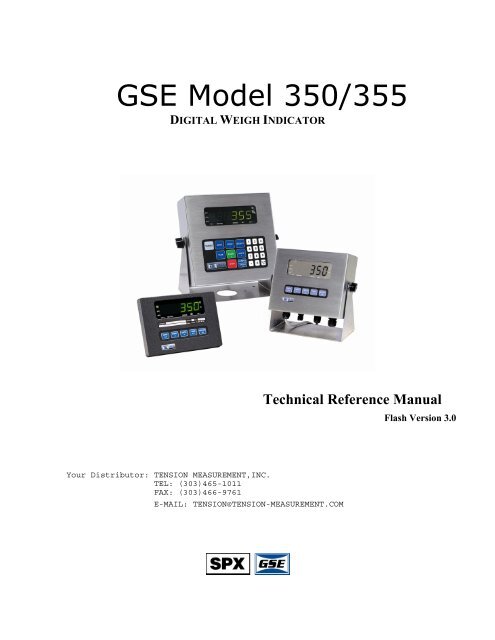 GSE Model 350/355 - Tension Measurement, Inc.