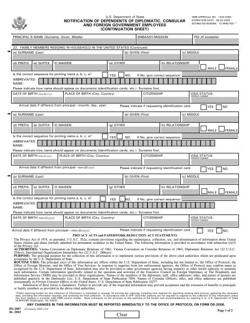 U.S. State Department Form DS-2007 - Notification of ... - OAS