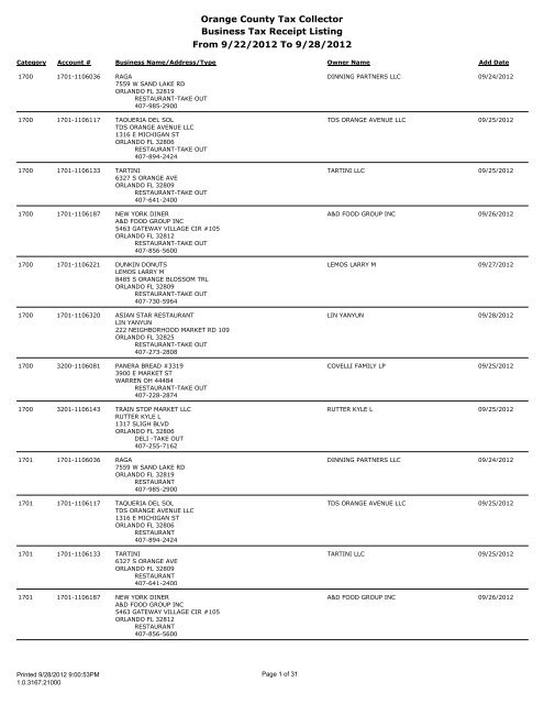 09/28 - Orange County Tax Collector