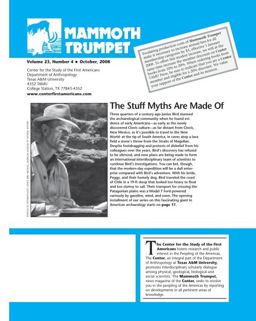 Mammoth Trumpet - Center for the Study of the First Americans