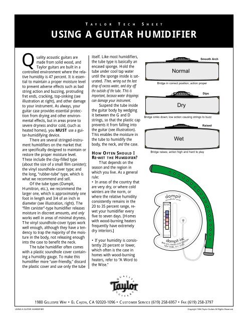 USING A GUITAR HUMIDIFIER - Taylor Guitars