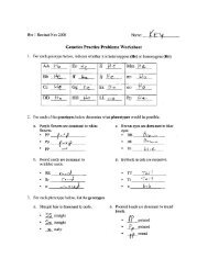 GENETICS PRACTICE 1: BASIC MENDELIAN GENETICS - Quia