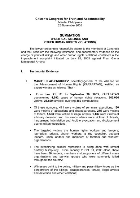 SUMMATION - Philippine Center for Investigative Journalism