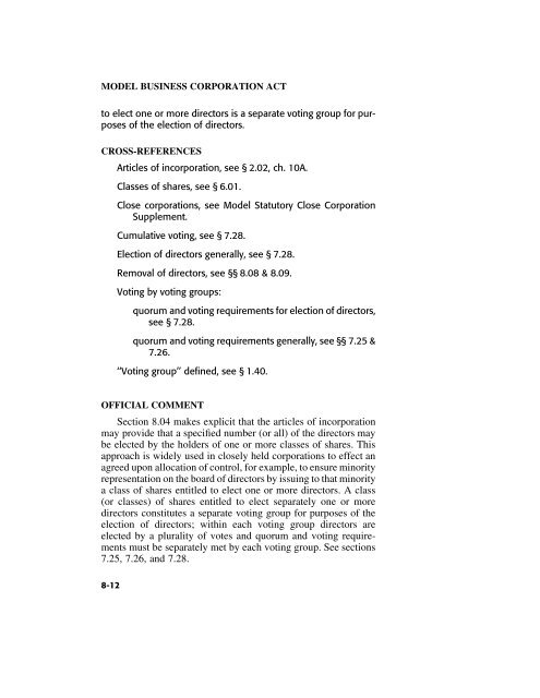 MODEL BUSINESS CORPORATIO