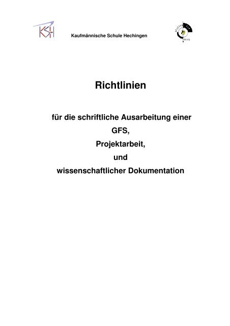Richtlinien - kaufmännische Schule Hechingen