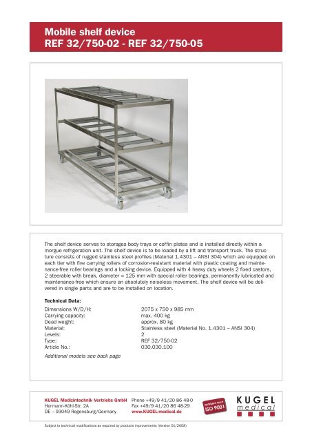 Datasheet (PDF, 768 kb) - KUGEL medical
