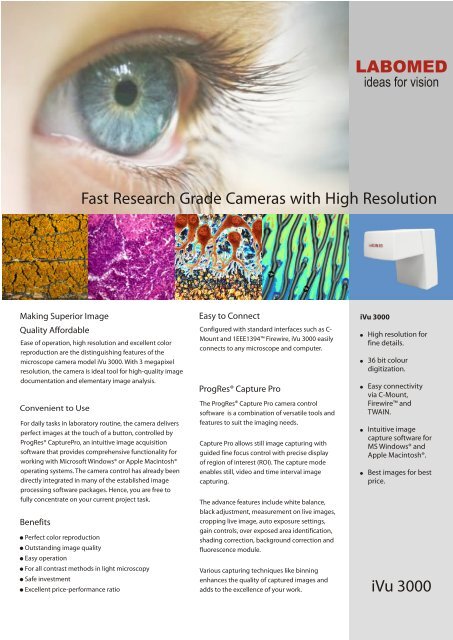LABOMED iVu 3000 Fast Research Grade Cameras with High ...