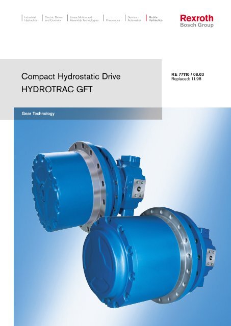 Compact Hydrostatic Drive HYDROTRAC GFT - Bosch Rexroth