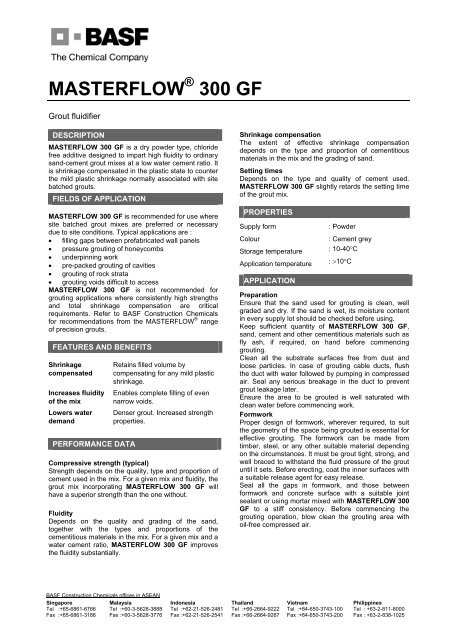 Masterflow 300 GF PDS - BASF Construction Chemicals ASEAN