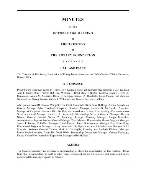 MINUTES - Rotary International