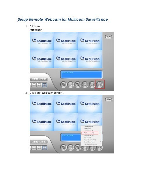 Setup Remote Webcam for Multicam Surveillance - GeoVision