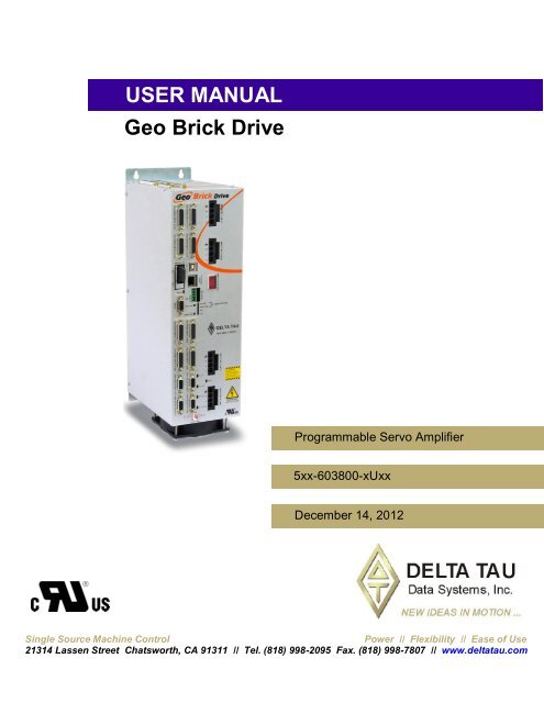 Geo Brick Drive User Manual - Delta Tau