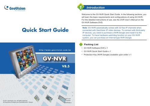 GV -NVR GV - Security Camera Systems
