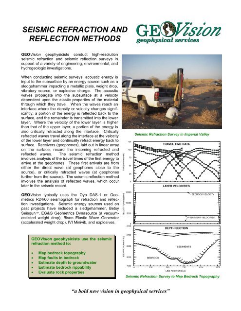 SEISMIC REFRACTION AND REFLECTION METHODS - GEOVision