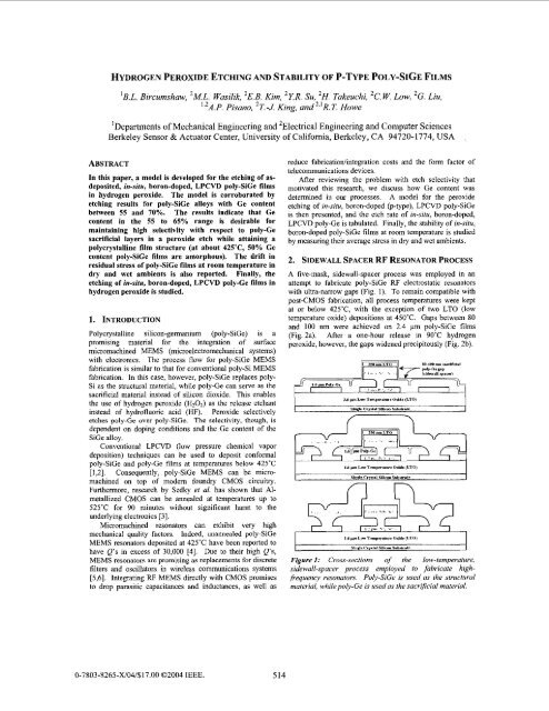 Hydrogen peroxide etching and stability of P-type poly-SiGe films ...